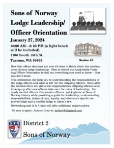 Lodge Leadership Training – Sons of Norway District 2